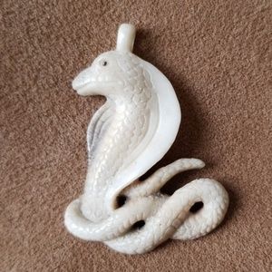 Handmade | Jewelry | Handmade Carved Detailed Bone Snake Pendant | Poshmark